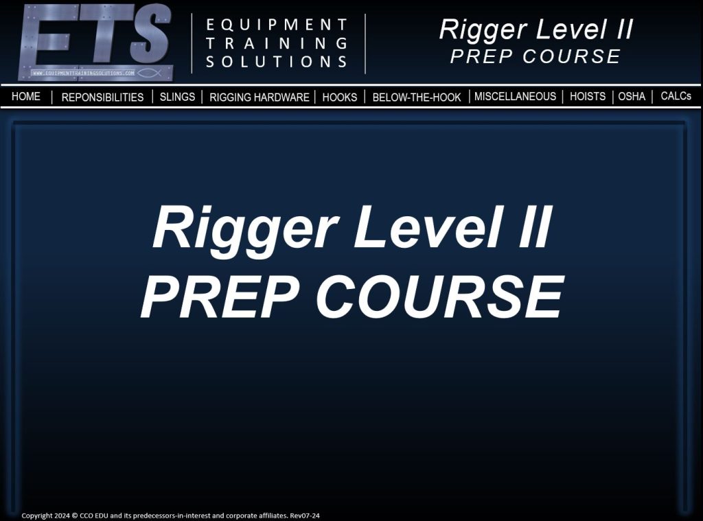 EN – Rigger Level II (RIG-II) – Instructor PowerPoint – Equipment ...